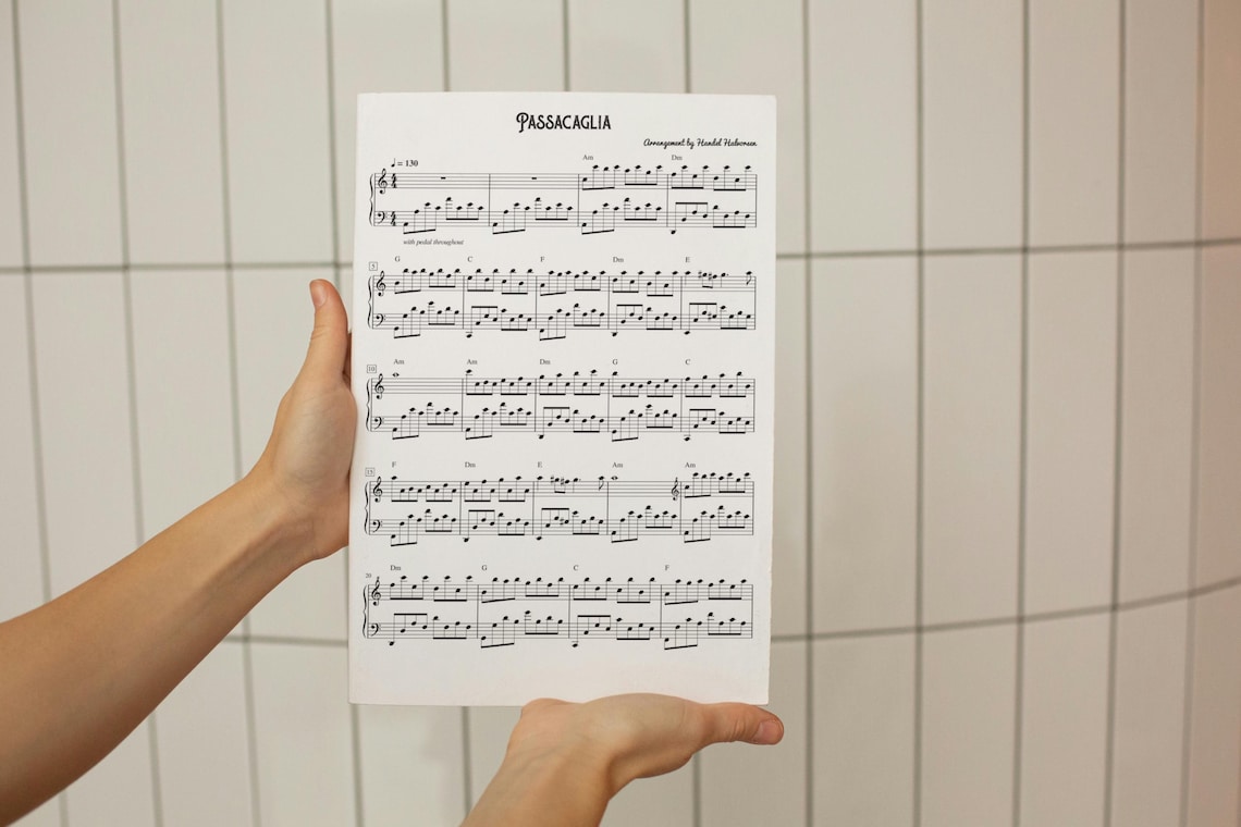 Passacaglia Piano Sheet Music Score Handel Halvorsen - Learn With PDF ...