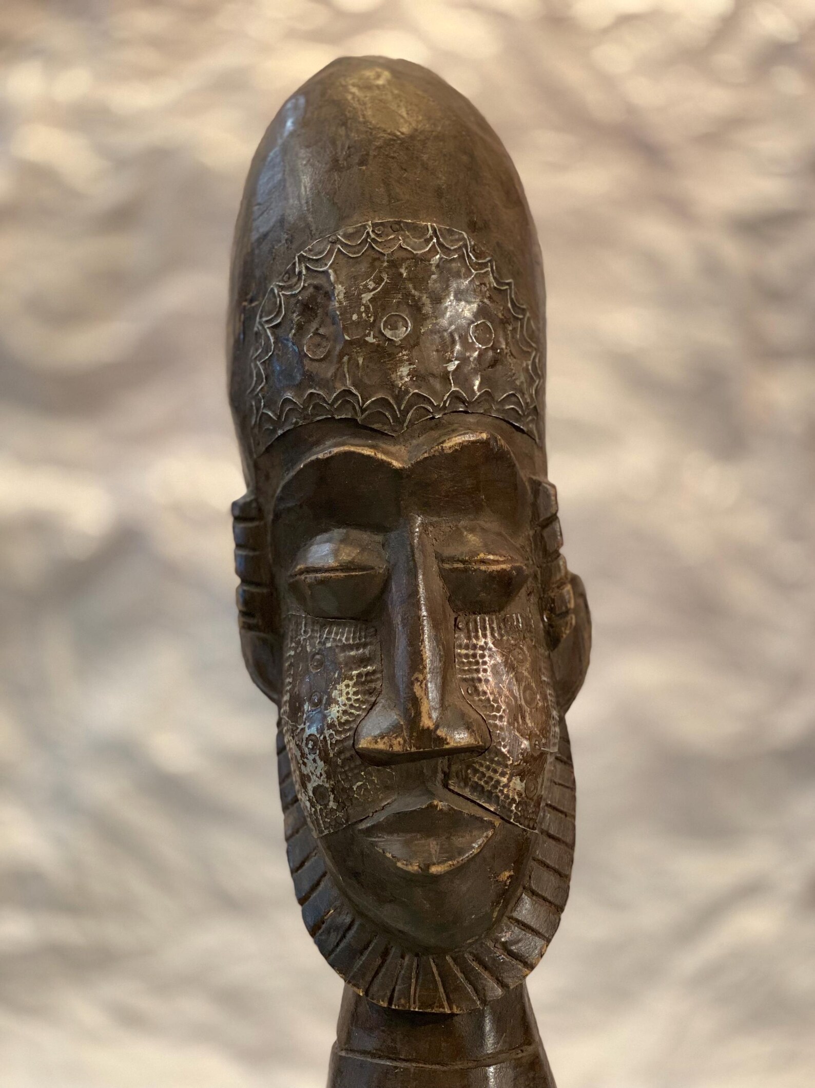 Large Masai Warrior Head With Tin Accents From Tanzania - Etsy