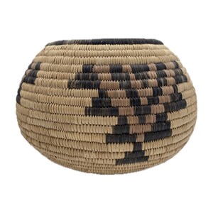 Round Decorative Reed Basket From Botswana - Etsy