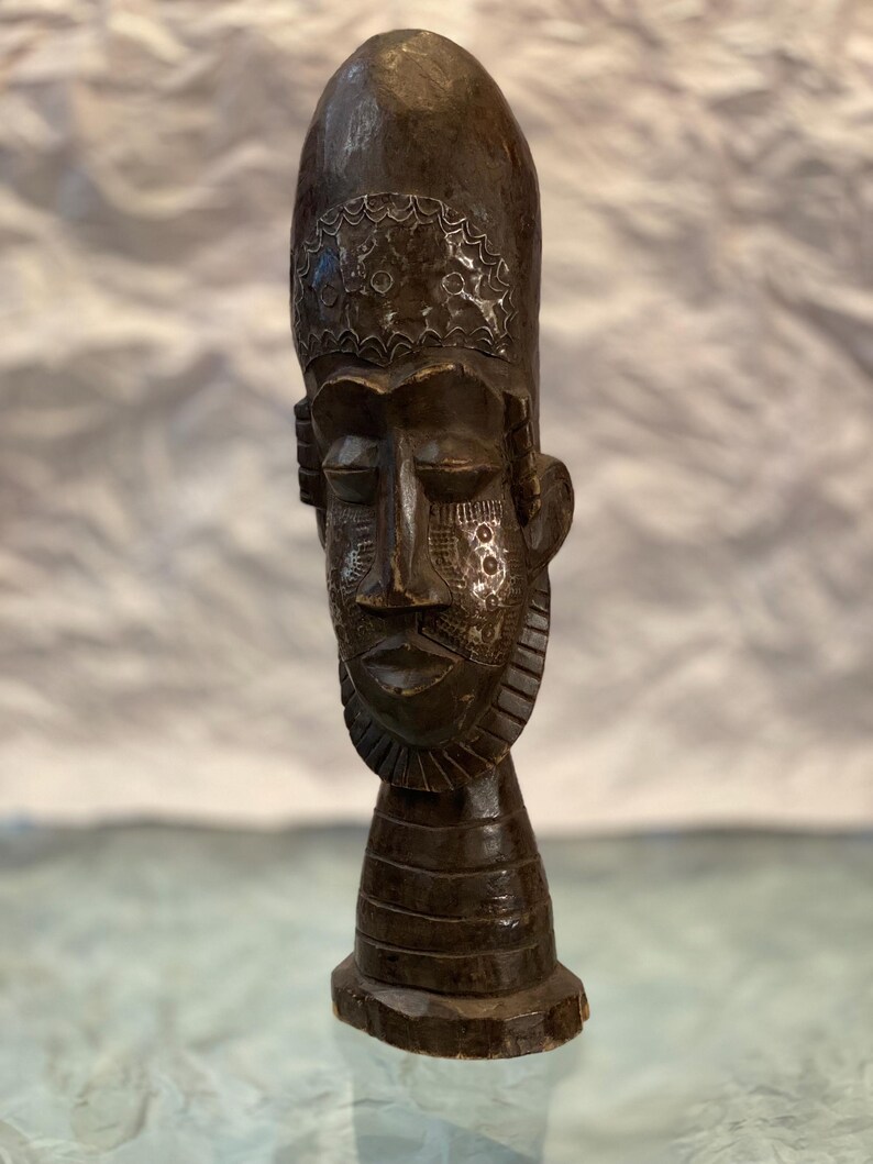 Large Masai Warrior Head With Tin Accents From Tanzania - Etsy