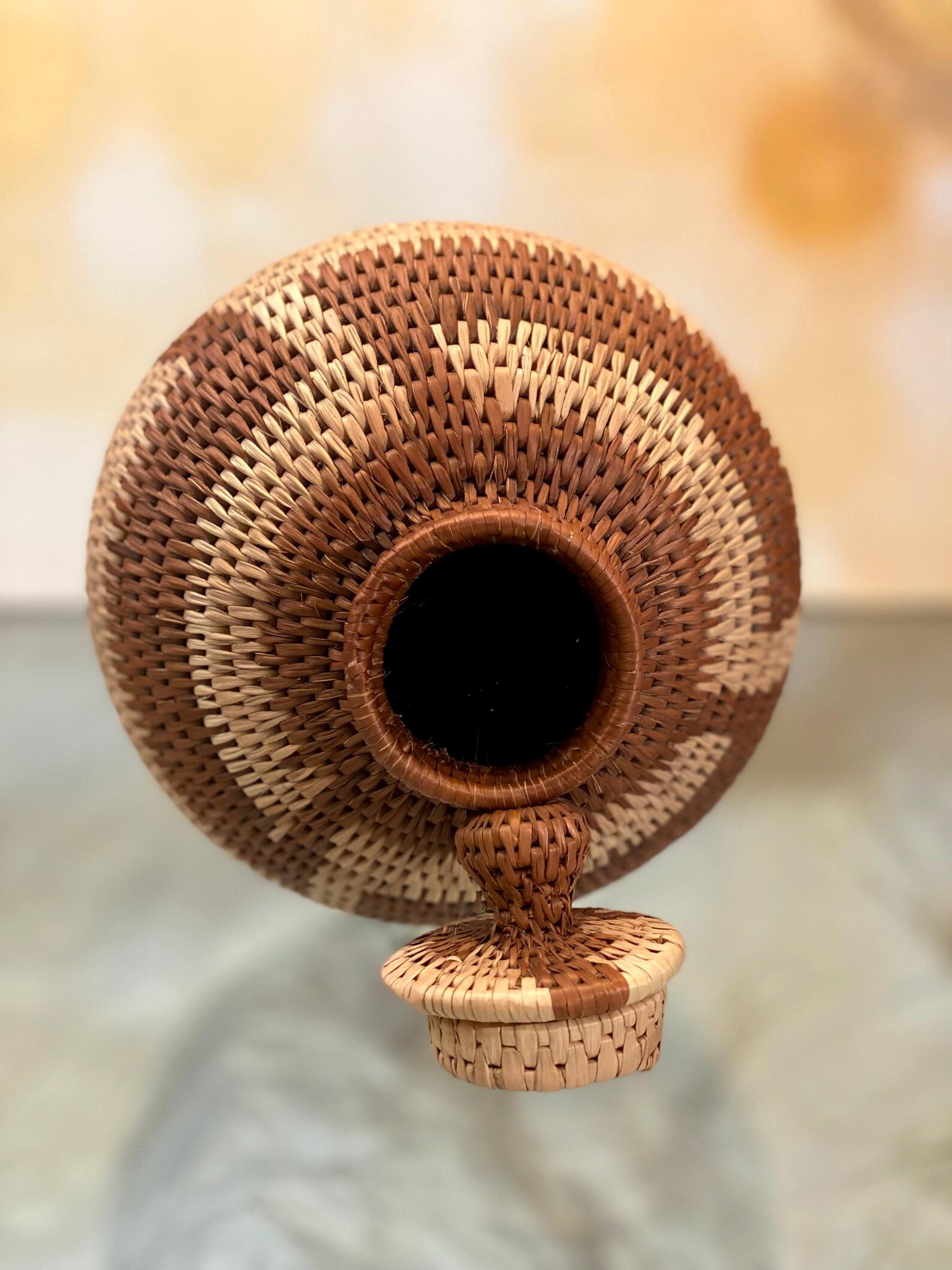 Vintage Round Reed Basket From Botswana - Etsy