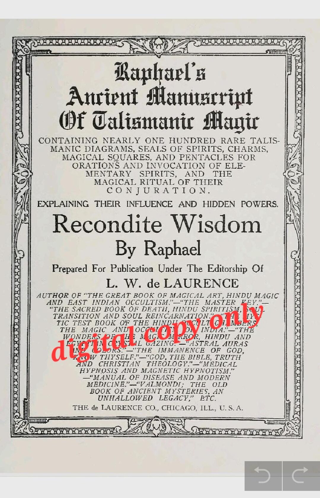 Raphael's Talismanic Magic Manuscript (1916) - Rare Occult Text (PDF ...