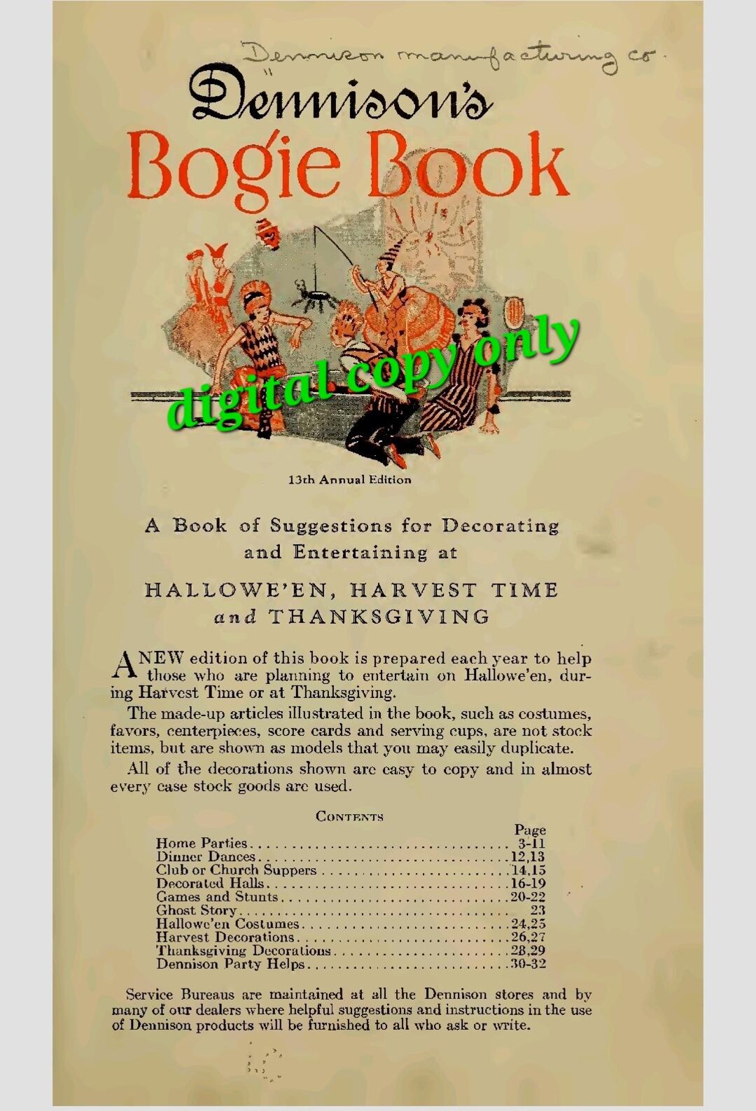 Dennison’s Bogie Book for Halloween 1920 | Vintage Halloween Party ...