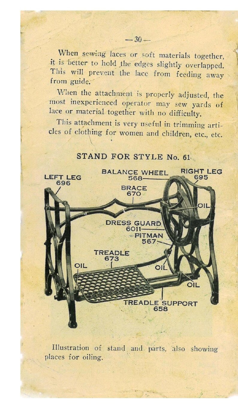Five Stitch Attachment Directions | White Rotary Sewing Machine | Book ...