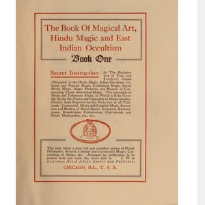 The Great Book of Magical Art, Hindu Magic and East Indian Occultism ...