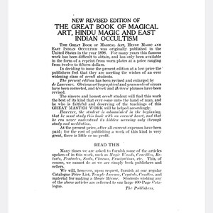 The Great Book of Magical Art, Hindu Magic and East Indian Occultism ...