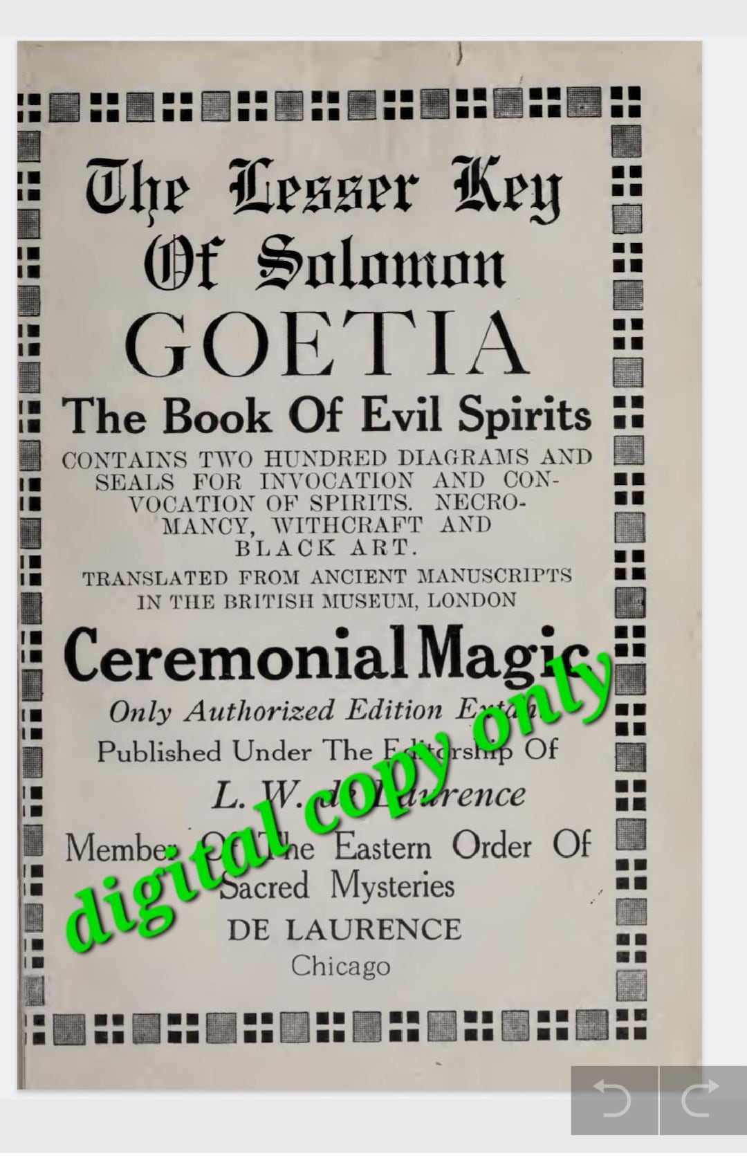 The Lesser Key of Solomon | Goetia: the Book of Evil Spirits | 1916 ...
