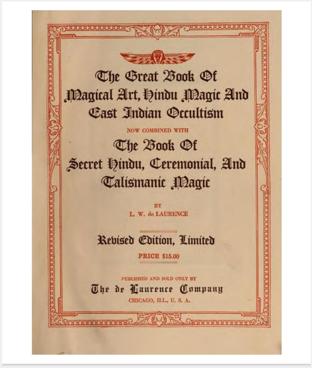The Great Book of Magical Art, Hindu Magic and East Indian Occultism ...
