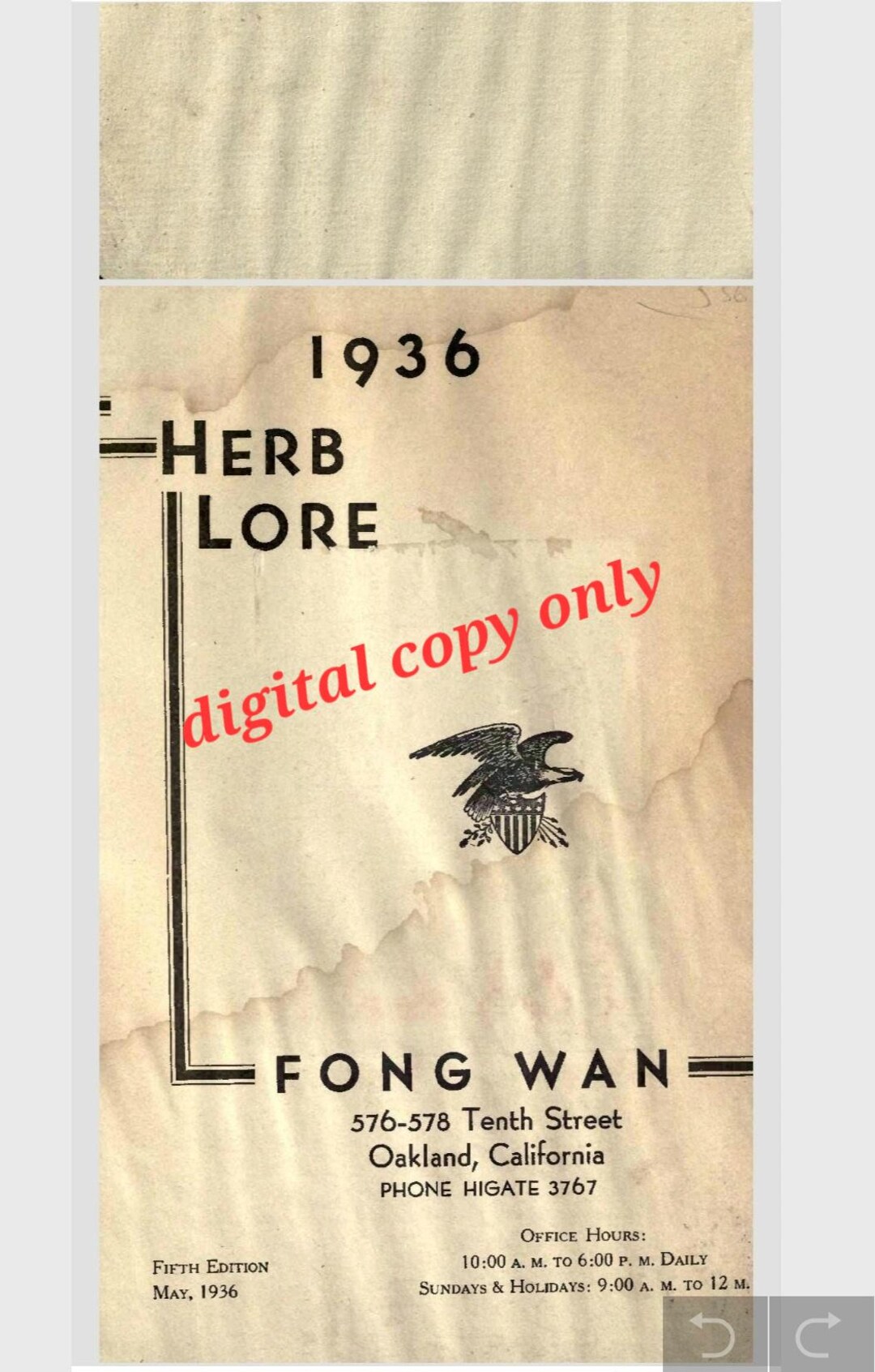 Herb Lore | 1936 | Fong Wan Herb Co. | Vintage Chinese Herbal Medicine ...