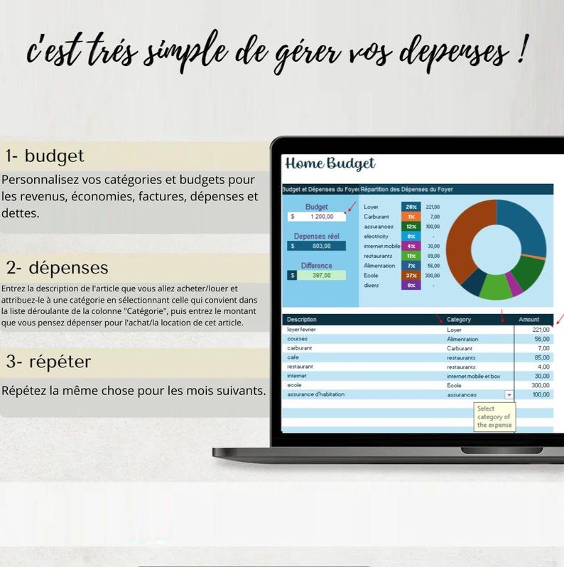 Excel Table to Manage Your Personal or Family Budget Excel Sheet in ...
