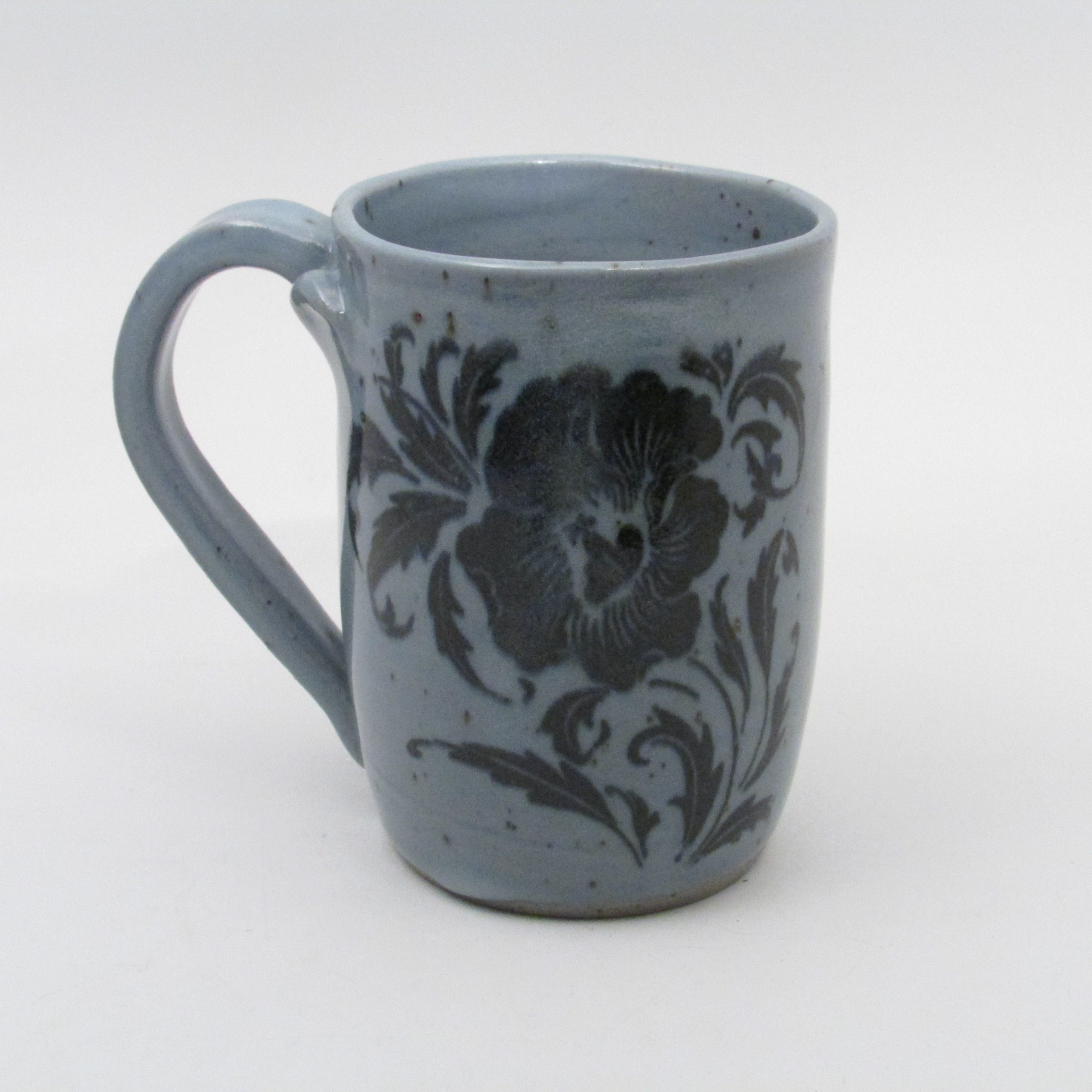 Blue Stoneware Mug, 12 Ounce Coffee Mug, Hand Crafted Mug, Handmade ...