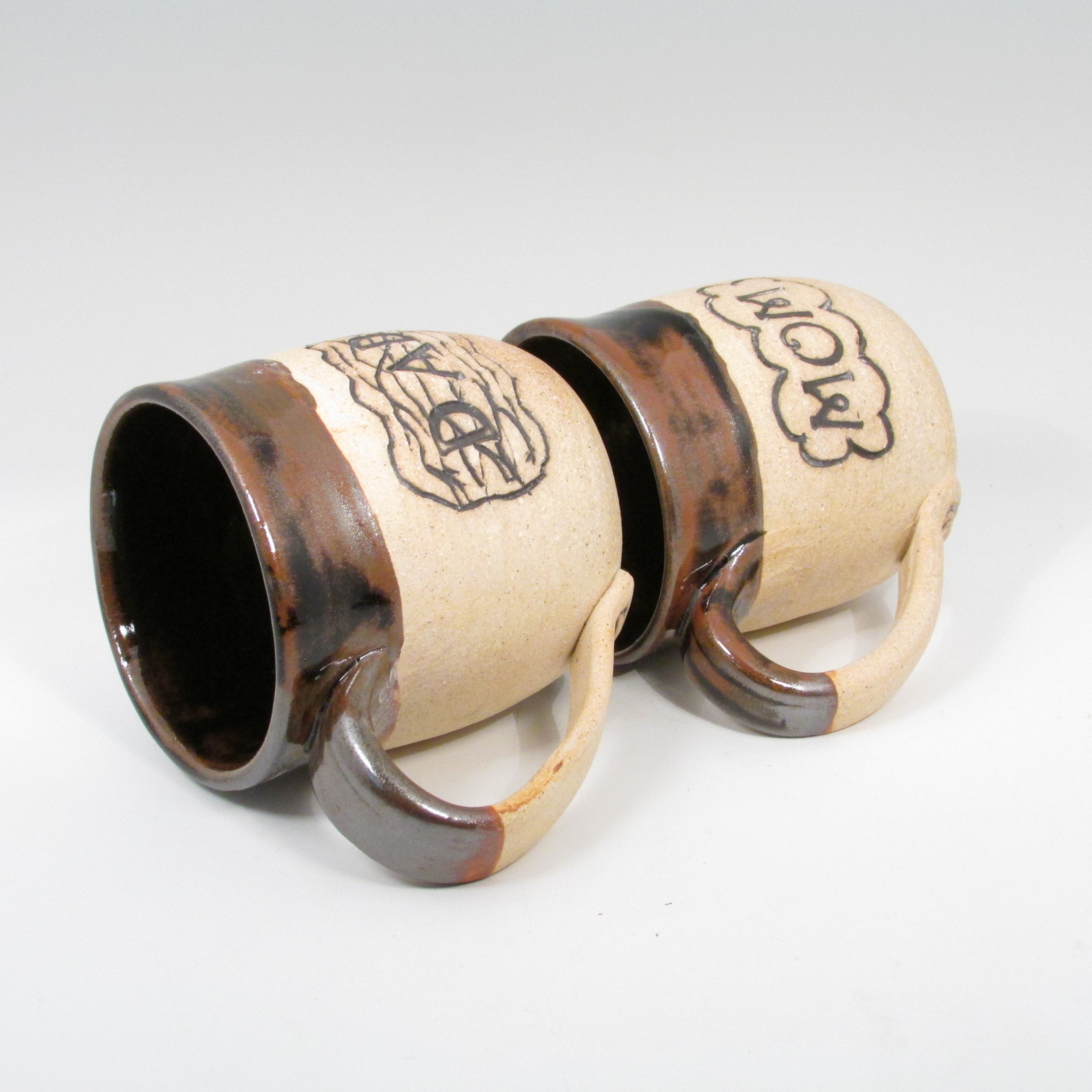 Ceramic Mug Set, Anniversary Set, Hand Crafted Mug Set, Wheel Thrown ...