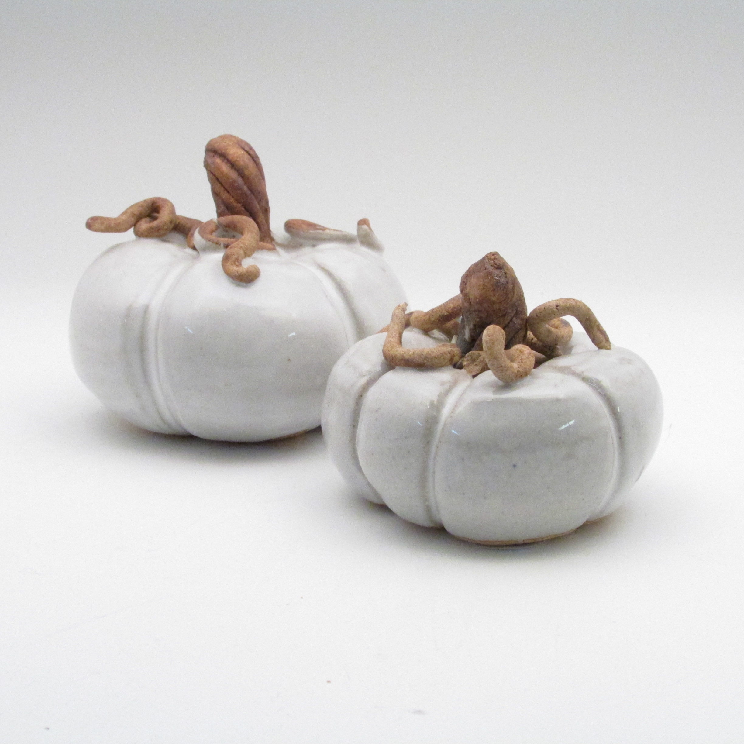 White Ceramic Pumpkin, Autumn Harvest, Fall Decoration, Handmade ...