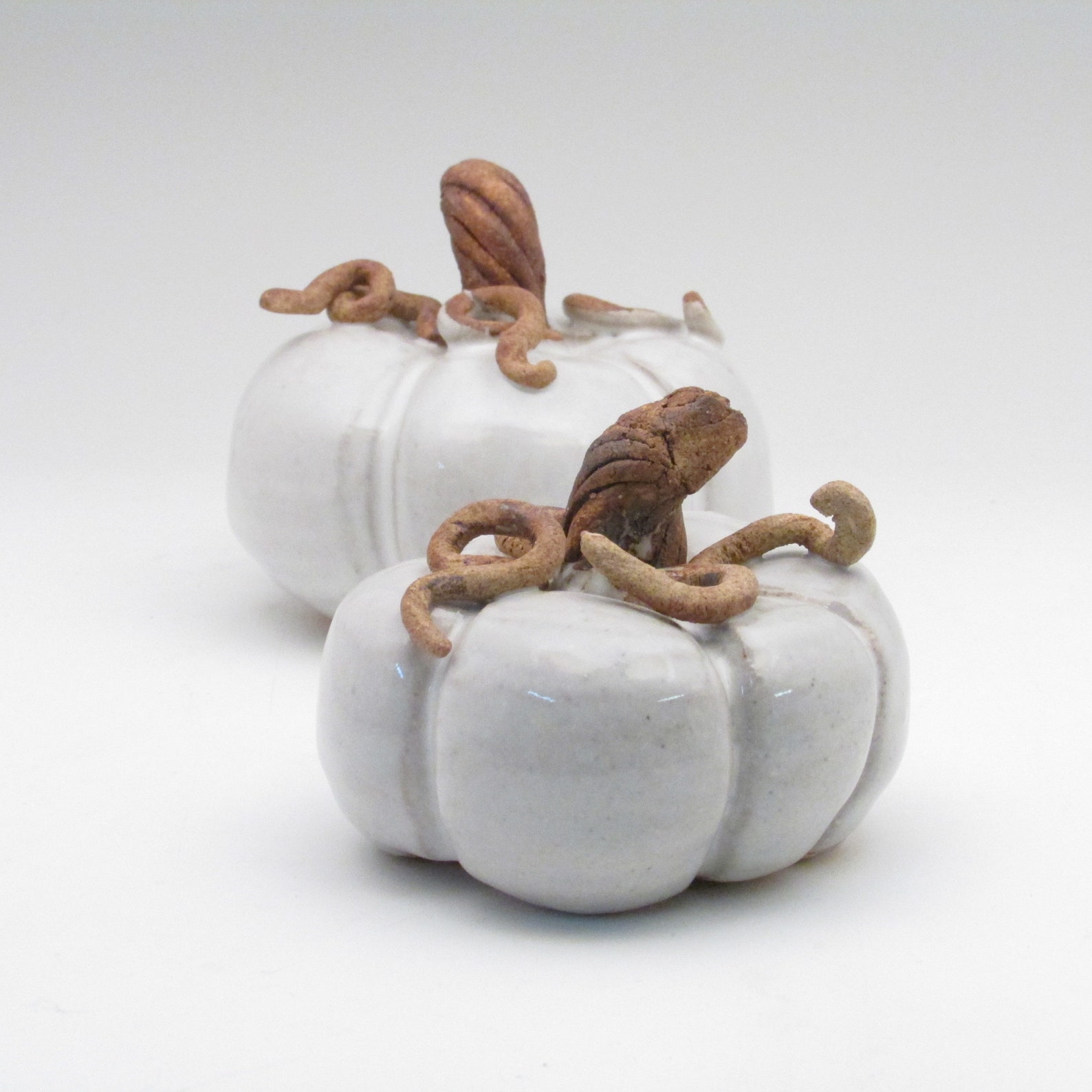 White Ceramic Pumpkin, Autumn Harvest, Fall Decoration, Handmade ...