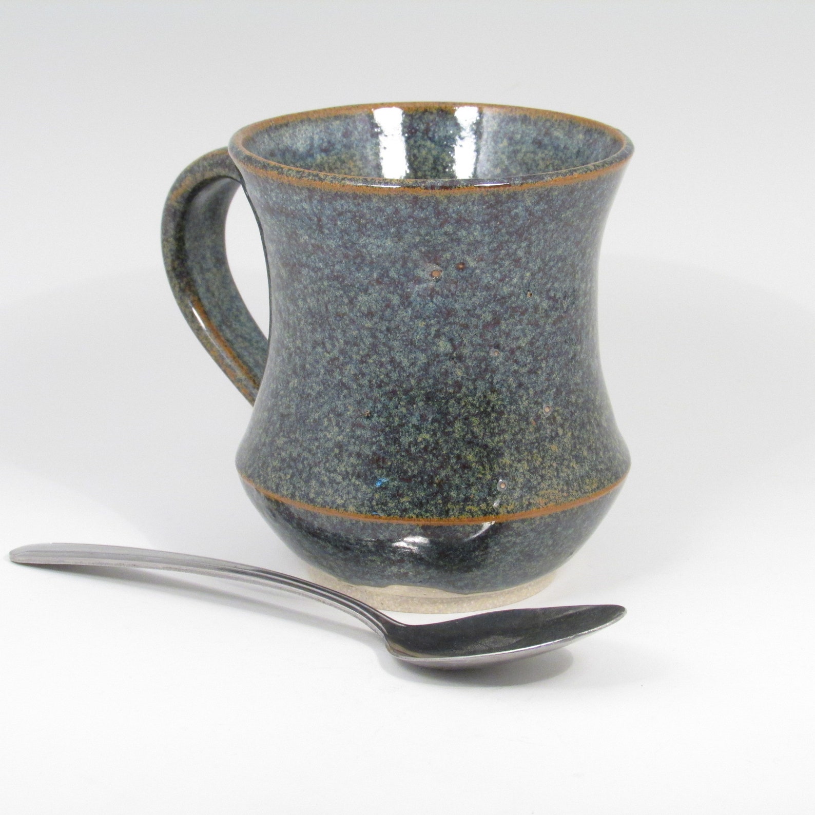 Small Coffee Mug, Hand Crafted Mug, Speckled Blue Mug, Handmade Ceramic ...