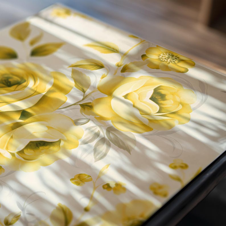 Vintage Yellow Paper Collection: Floral, Damask, Stripes (digital ...