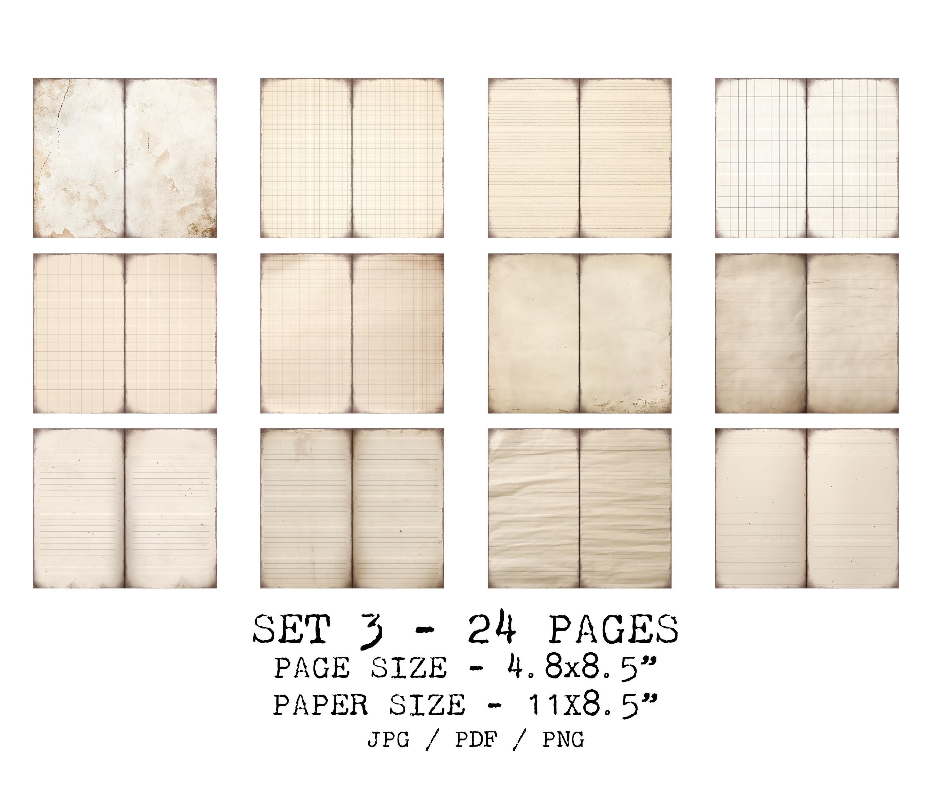 Junk Journal Filler Papers Neutral Colour Vintage Scrapbook Pages Tall ...