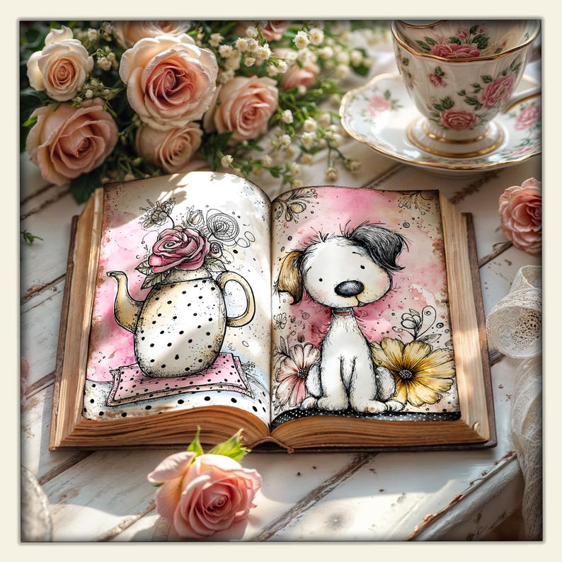 Whimsical Junk Journal Pages – Bloomberry Parade Papers, Cute Girls ...