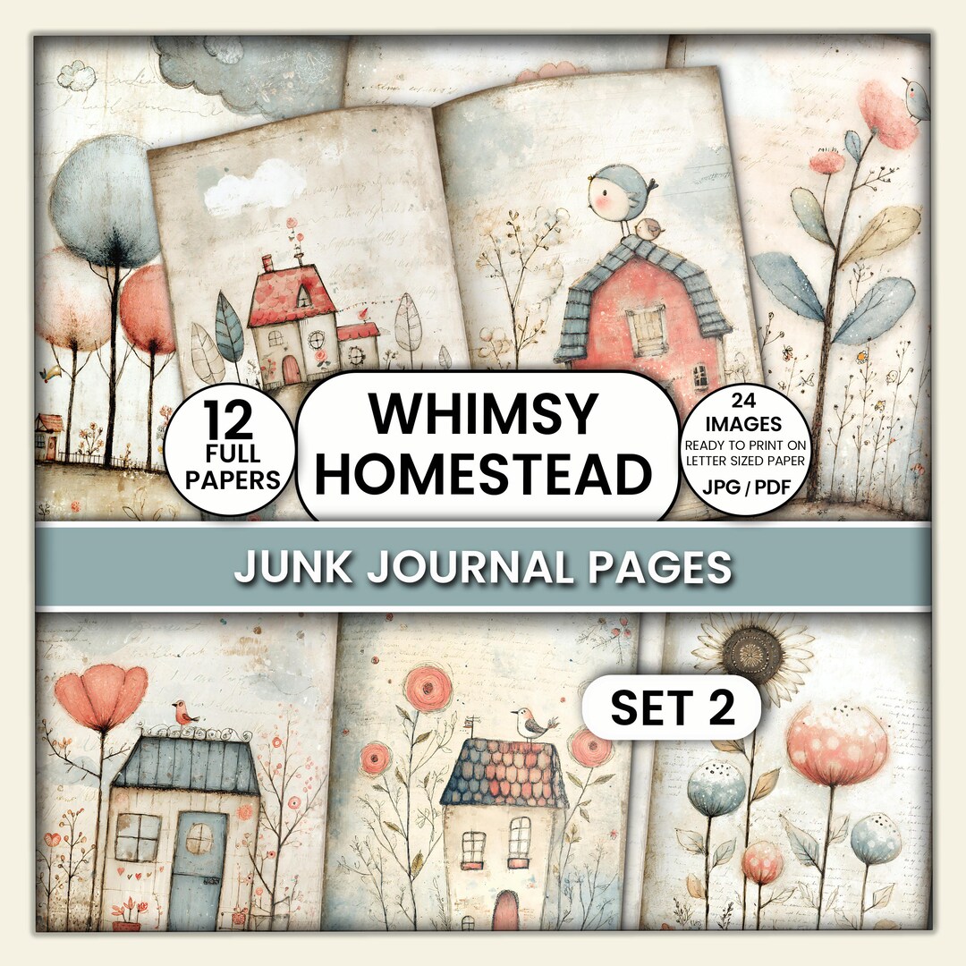 Farming Junk Journal Pages, Printable Farm Set, Vintage Farmhouse ...