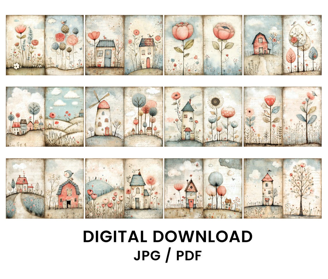 Farming Junk Journal Pages, Printable Farm Set, Vintage Farmhouse ...