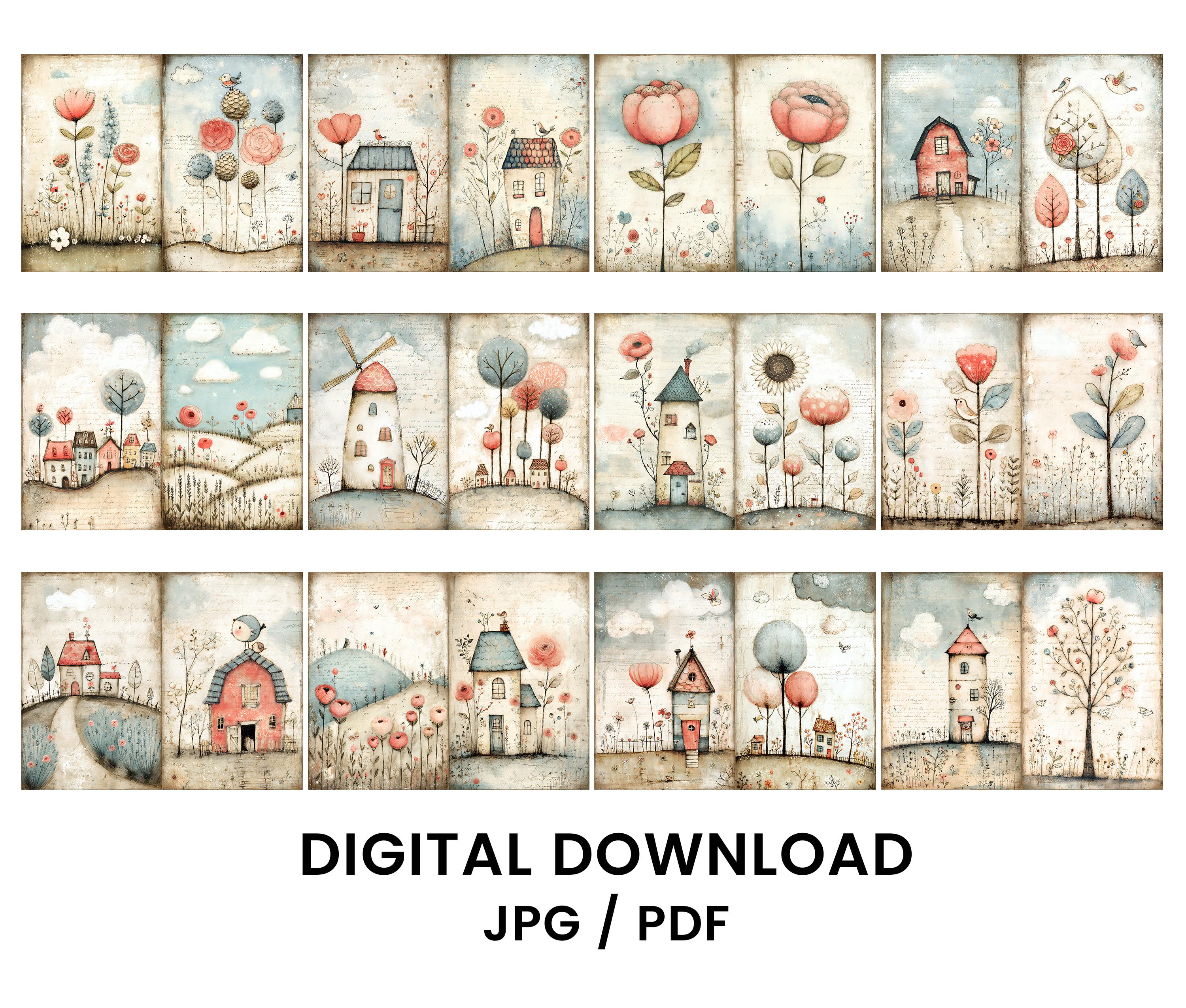 Farming Junk Journal Pages, Printable Farm Set, Vintage Farmhouse ...