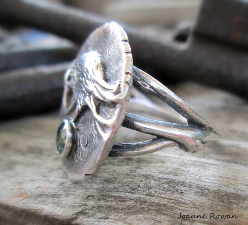 Raven Relic Ring Sterling Silver and Genuine Sapphire - Etsy