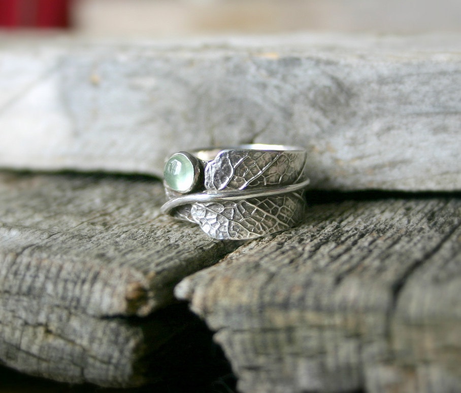 Sage Green...sage Leaf Ring With Prehnite....engagement Ring | Etsy