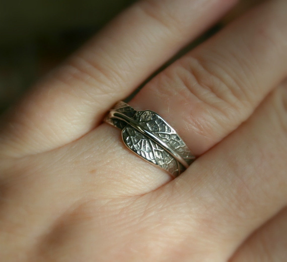 Simple Sage Leaf Ring Comfortable Narrow Band Hand Sculpted - Etsy