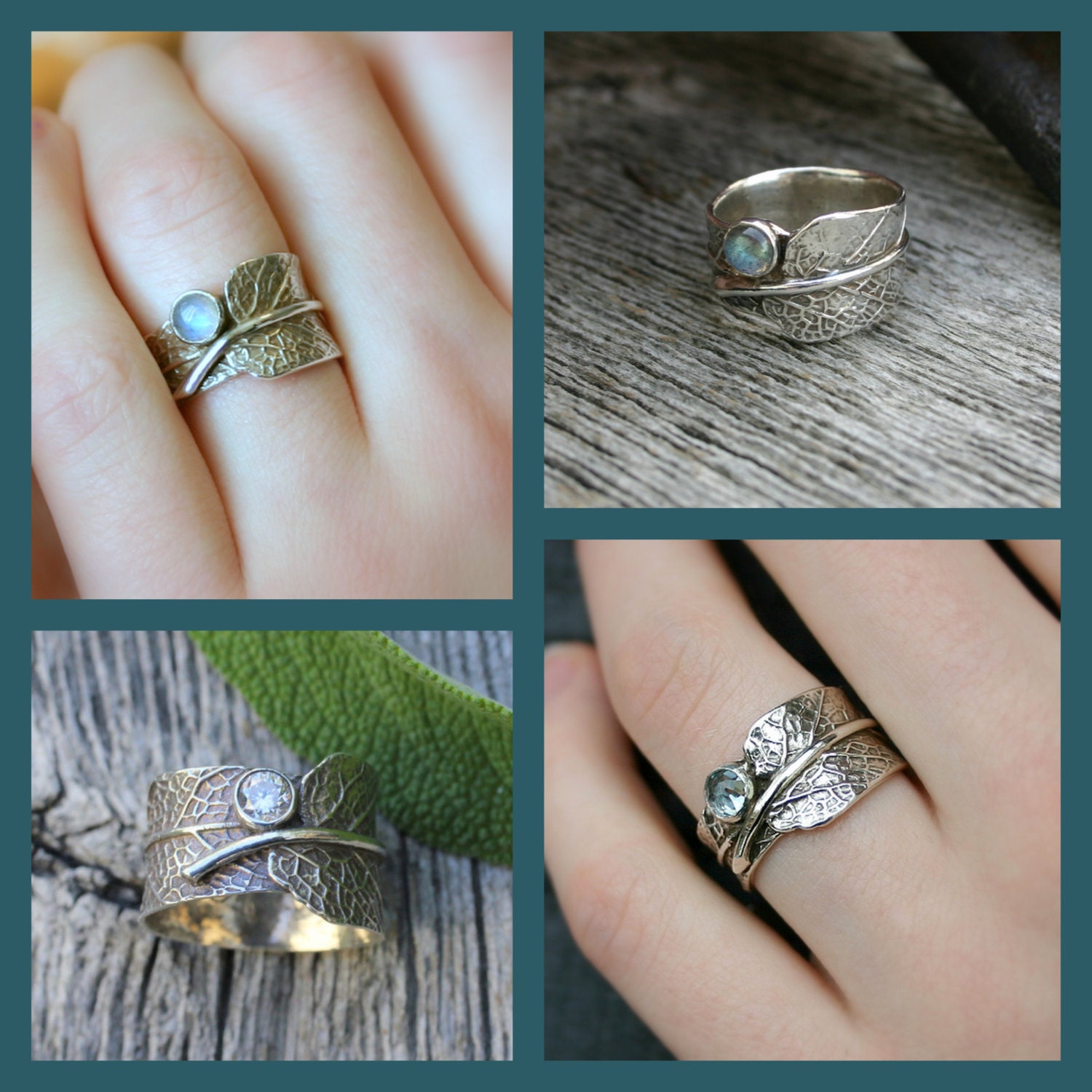 Sage Green...sage Leaf Ring With Prehnite....engagement Ring - Etsy
