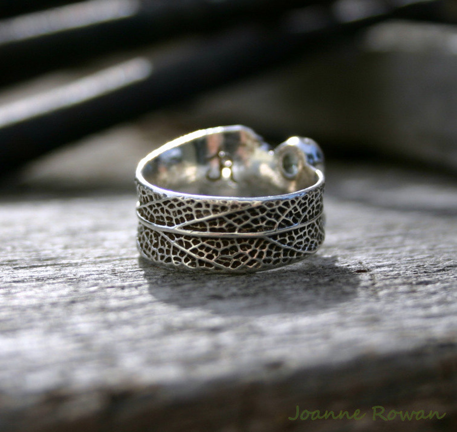 Sage Leaf Ring With Natural Green Sapphire...wedding - Etsy