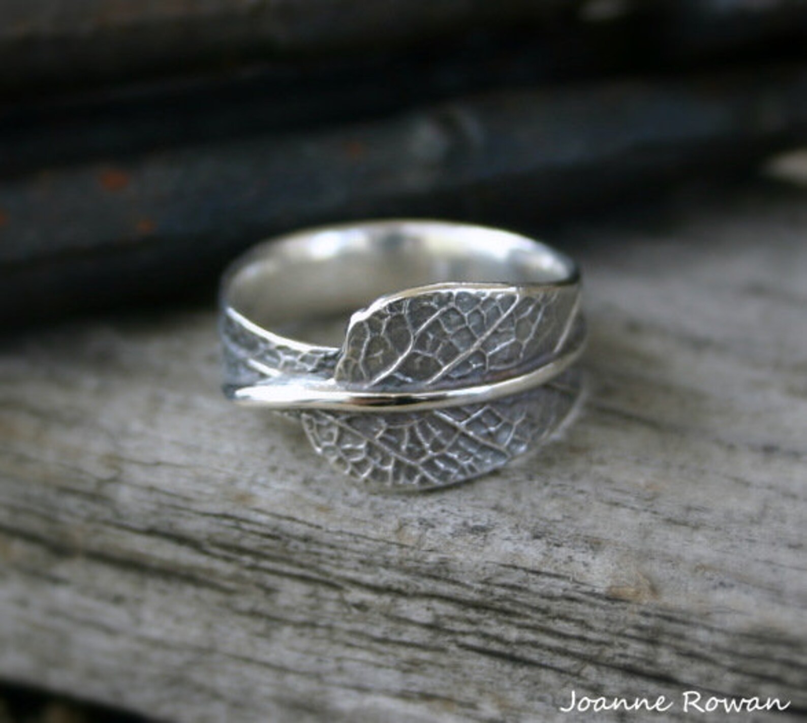 Lovesong...set of Two Sage Leaf Rings in Sterling Silver - Etsy