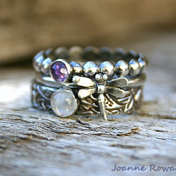 Silver Dragonfly Ring - Etsy