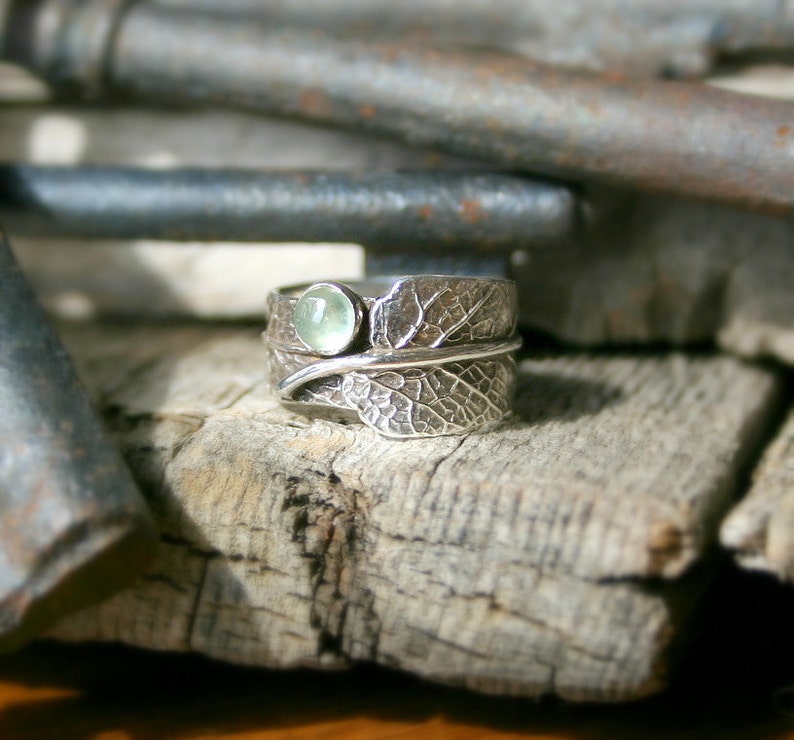 Sage Green...sage Leaf Ring With Prehnite....engagement Ring - Etsy