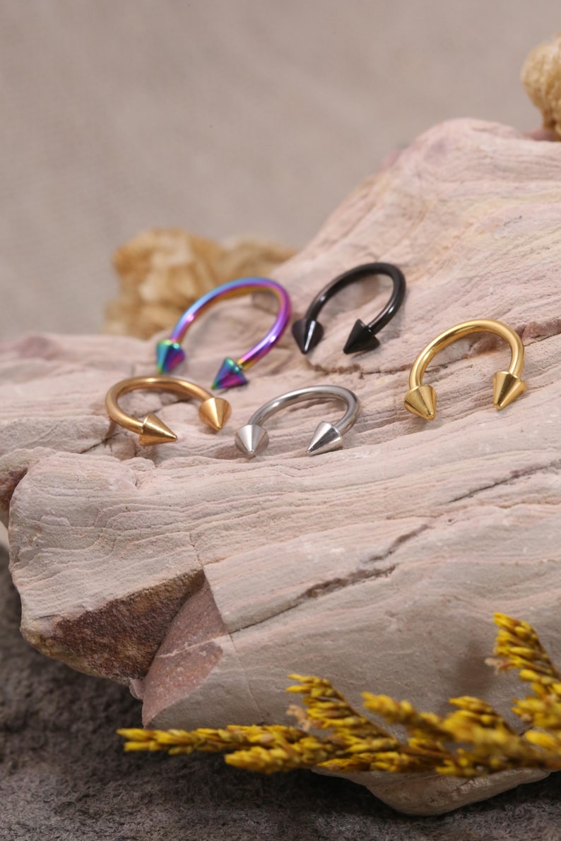 Horseshoe Septum Nose Ring 16G Septum Ring Internally Threaded Daith ...