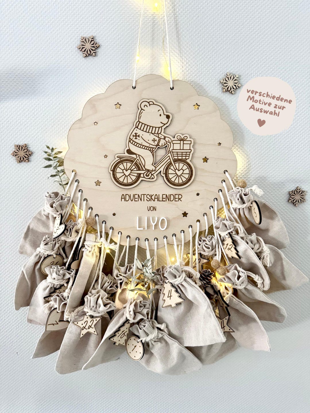 Personalized Advent Calendar With Name, Wooden Advent Calendar ...