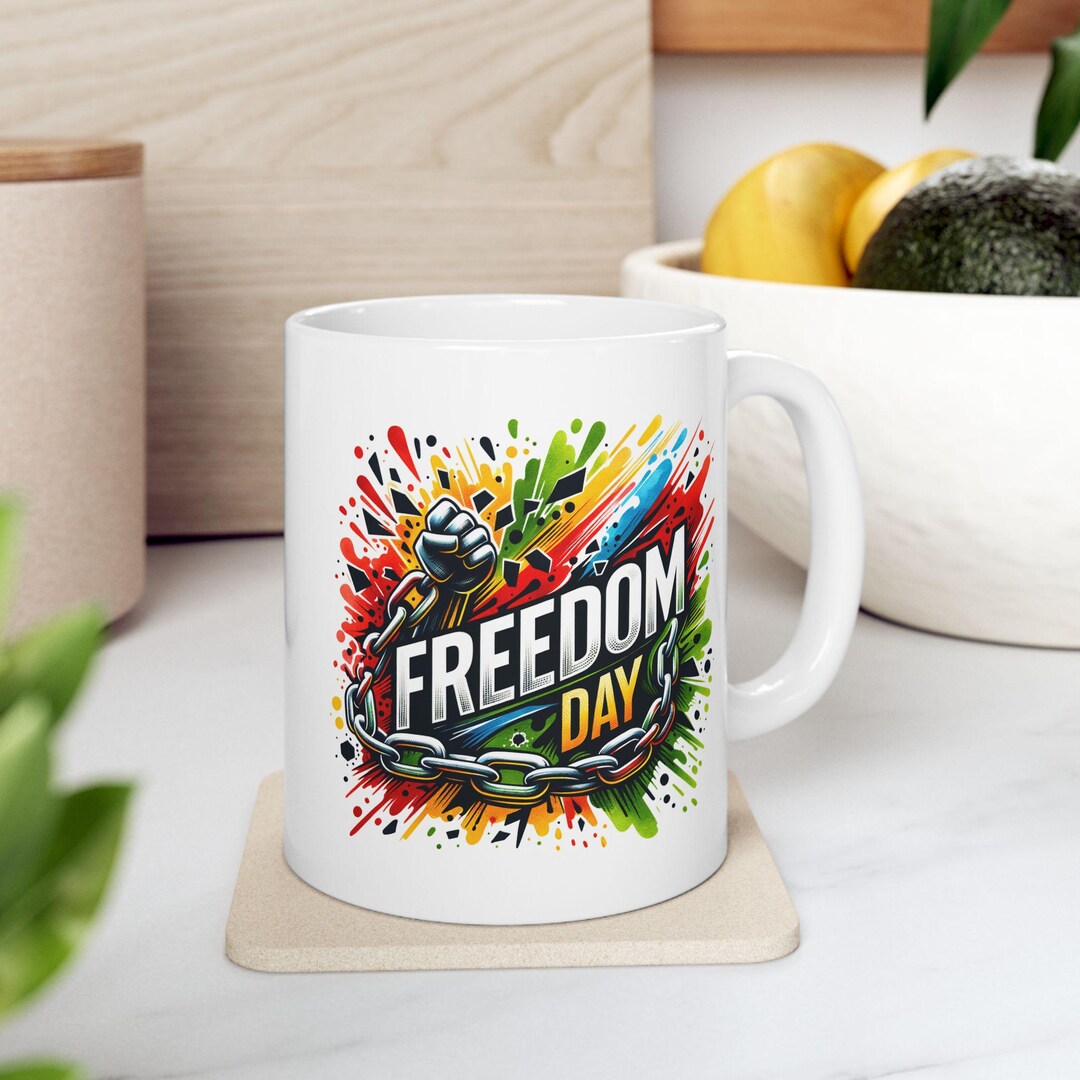 Freedom Day Ceramic Mug - Juneteenth Black History Month Celebration ...