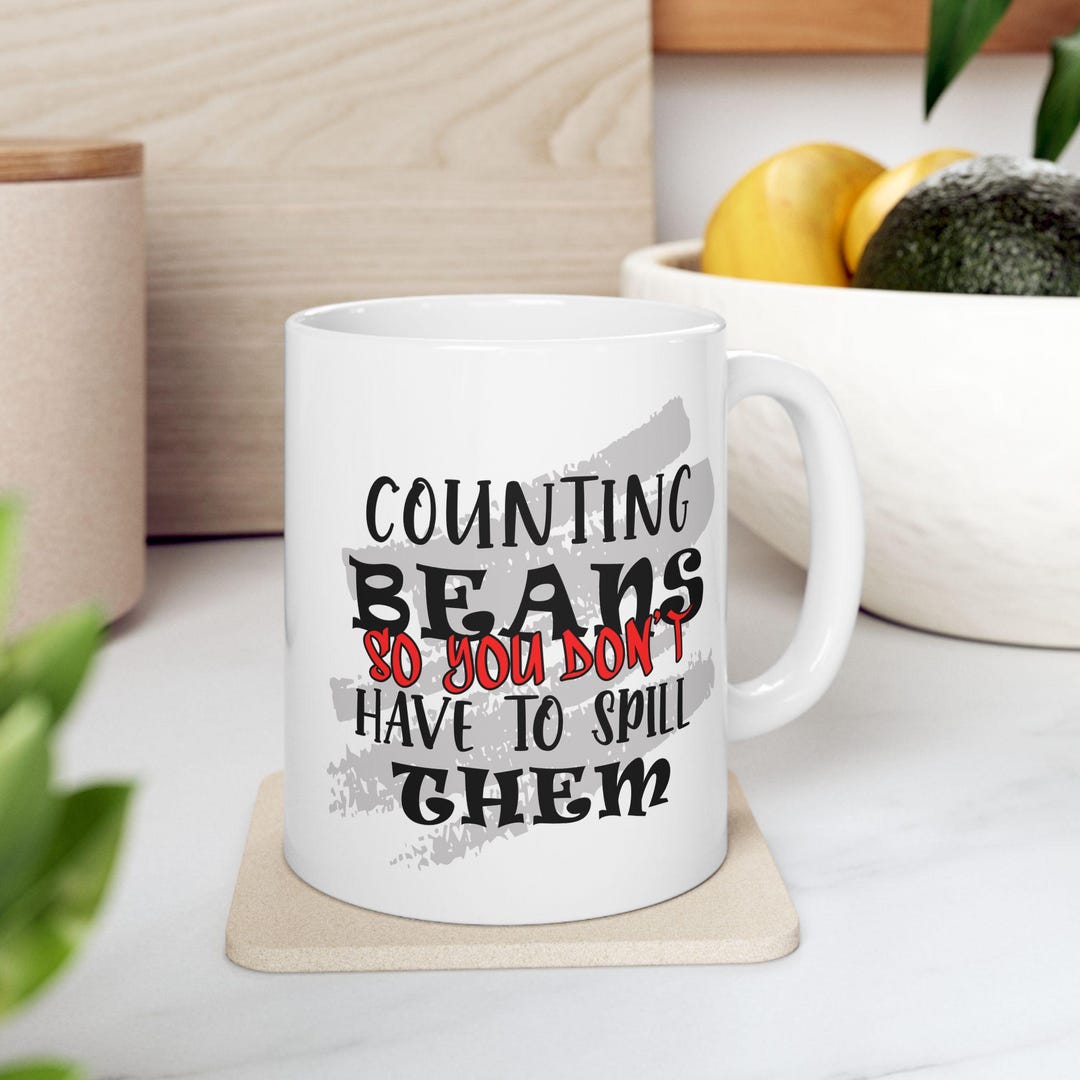 Accountant Humor Coffee Mug: Counting Beans, Funny Office Gift - Etsy