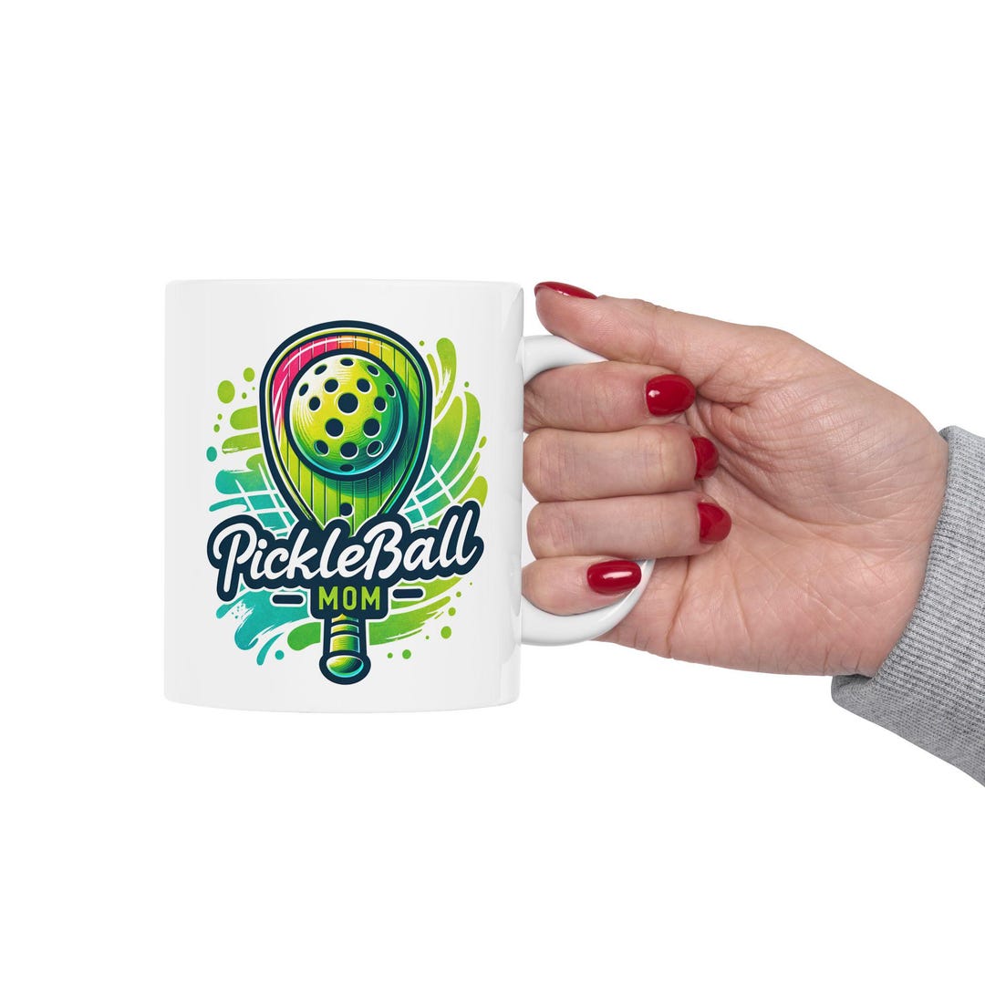Pickleball Mom Ceramic Mug: Paddle & Ball Design - Etsy