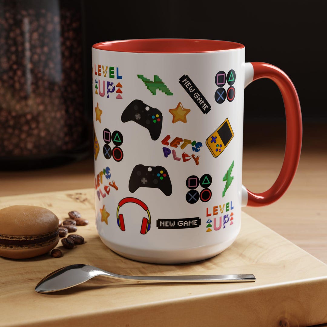 Gamer Coffee Mug: Video Game Controller Design, Gaming Slang Tea Cup - Etsy