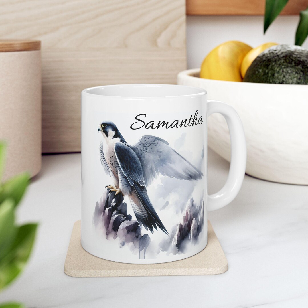 Personalized Falcon Coffee Mug: Mountain Sky Bird Lover Gift - Etsy