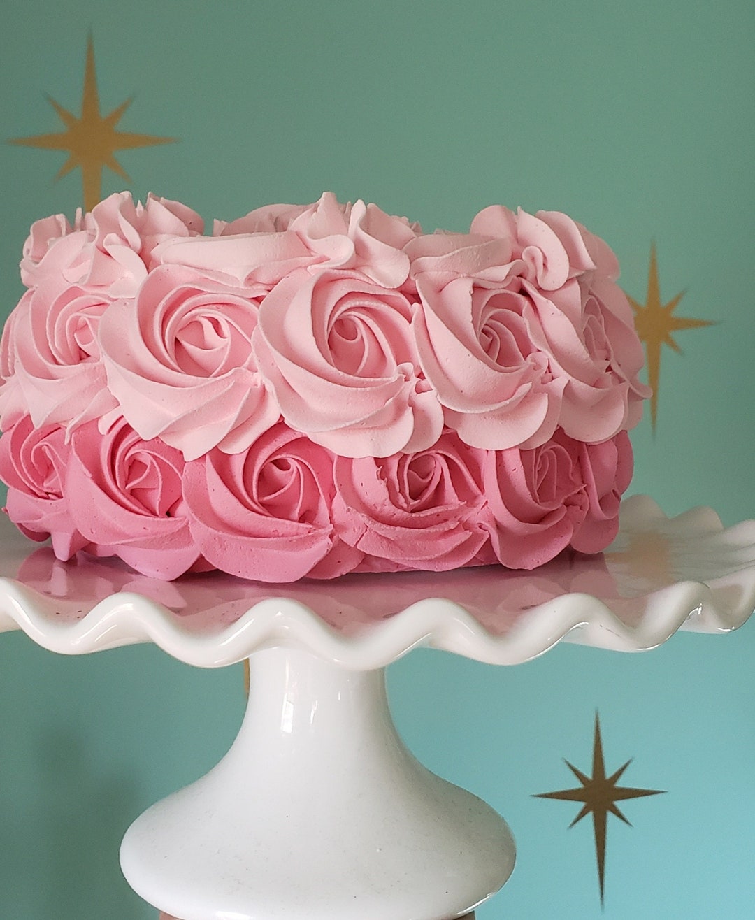 Fake Pink Rosette Ombre Cake. Cake Topper Not Included.smash Cake Prop ...