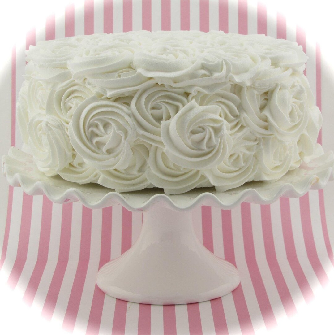 White Rosette Fake Cake Approx. 9"w X 4.25"h Fab Photo Prop, First ...