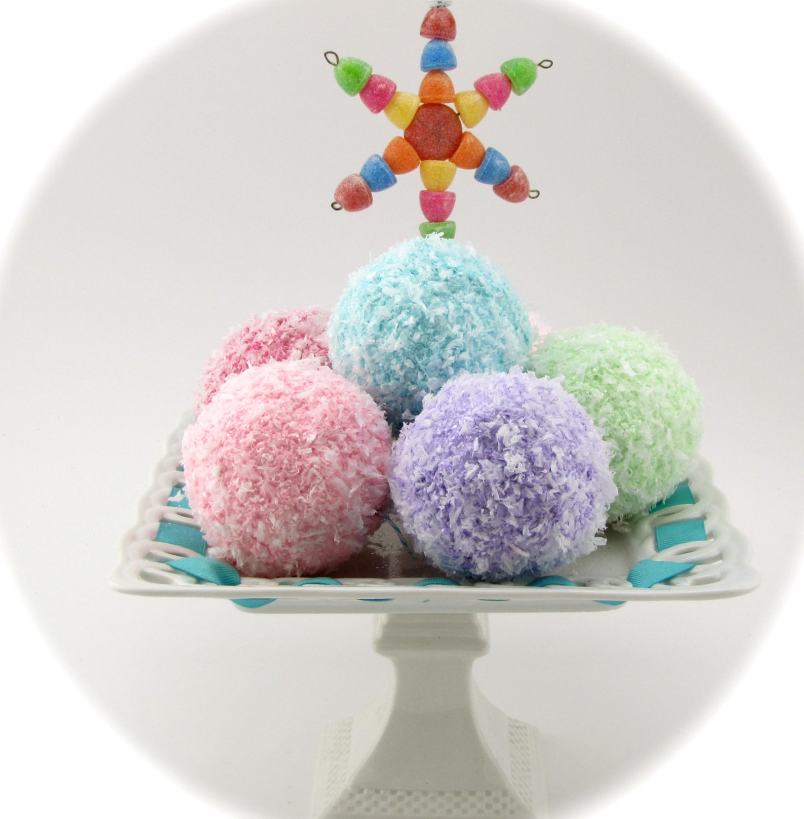 Snowball Ornaments Set of 6 Your Choice of Colors Can Be Used - Etsy