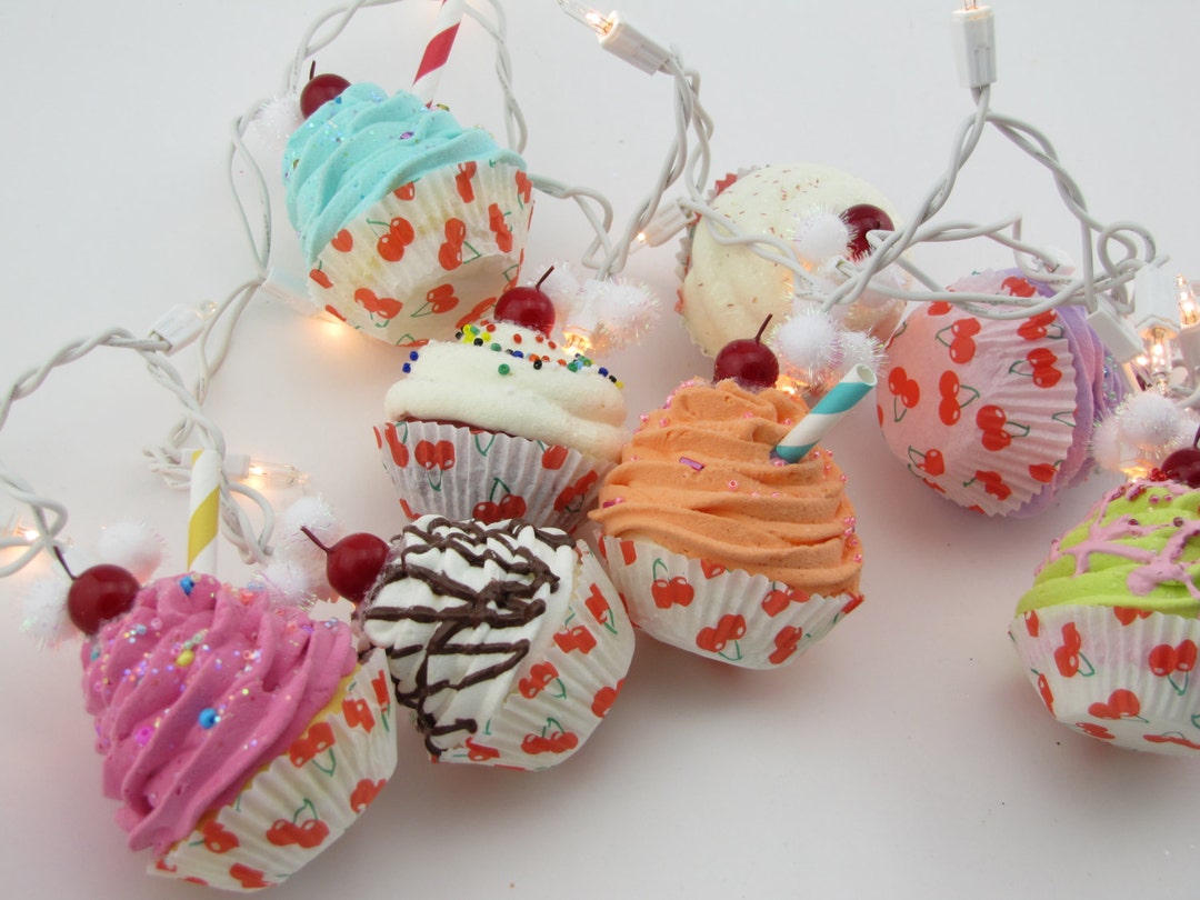 Cupcake Lights Twinkle Lights i Heart Cherry Collection 10 Mini ...