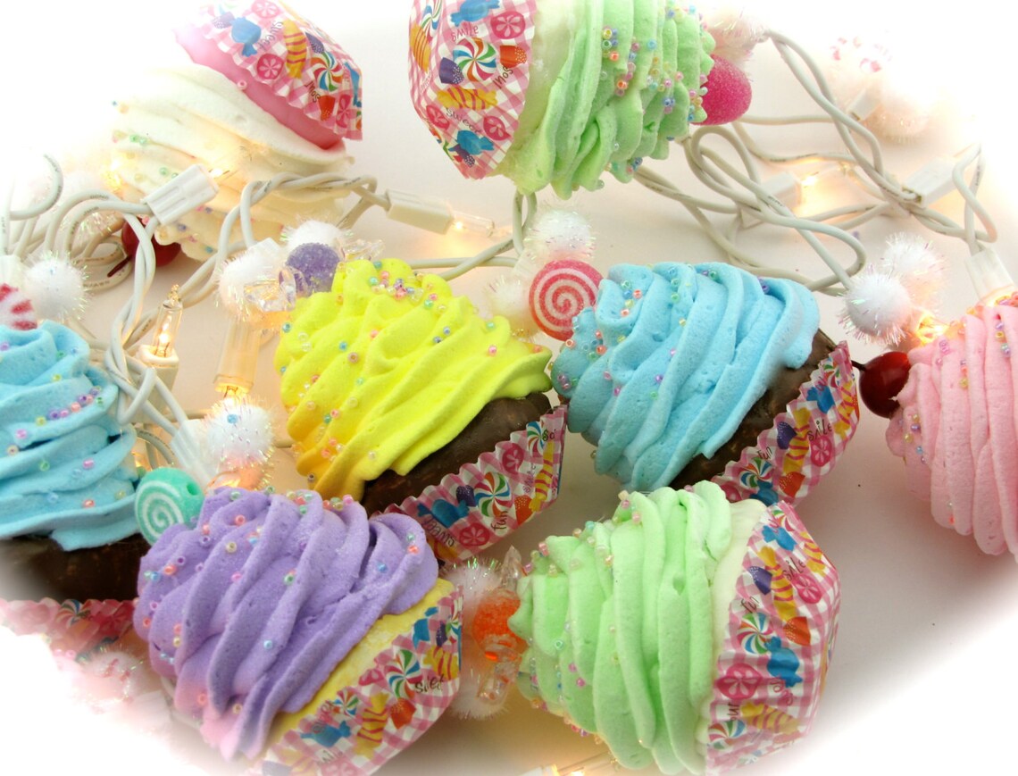 Candy Land Cupcake Lights String of Lights 10 Mini Cupcakes - Etsy