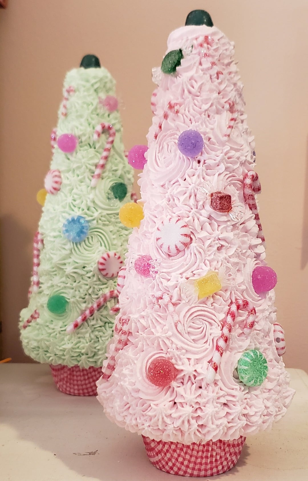 Candyland Frosting Tree Swirly Pink or Mint Green With Fake Candies ...