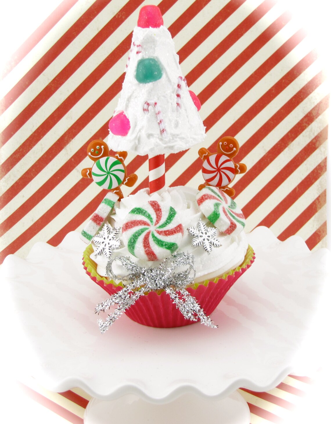 Gingerbread Man and Gumdrop Tree Jumbo Cupcake. Candyland - Etsy
