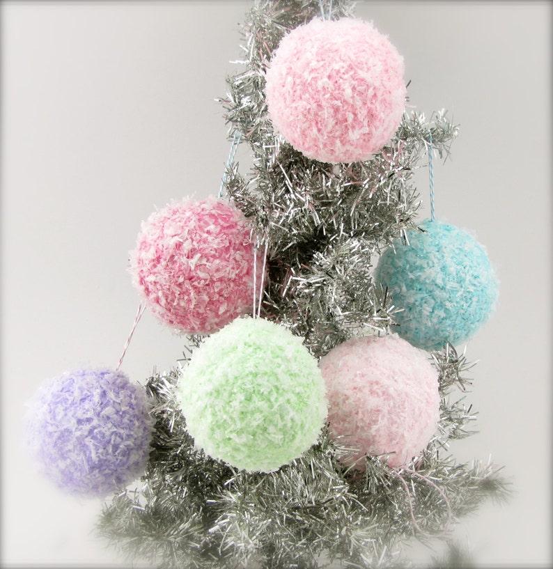 Snowball Ornaments Set of 6 Your Choice of Colors Can Be Used - Etsy