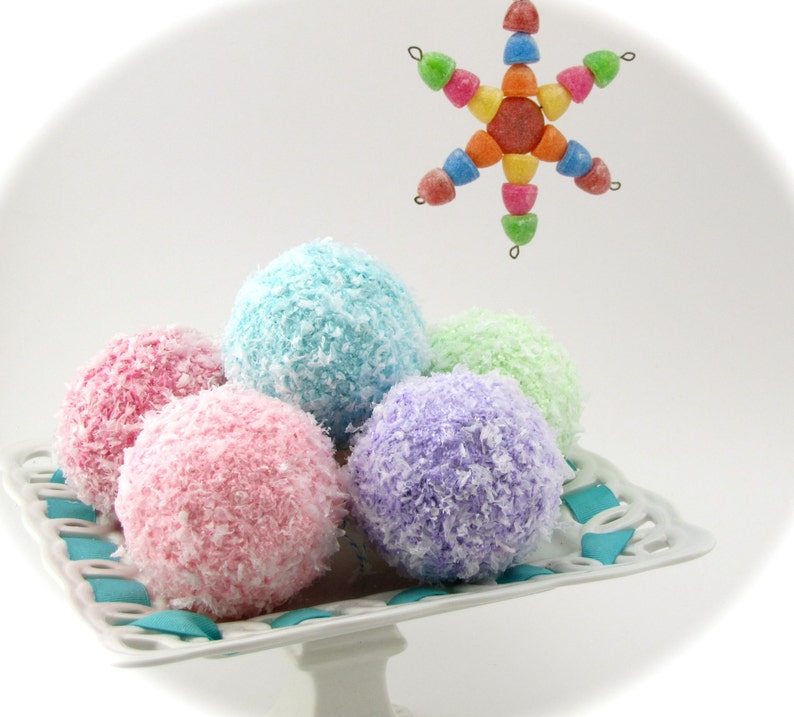 Snowball Ornaments Set of 6 Your Choice of Colors Can Be Used - Etsy