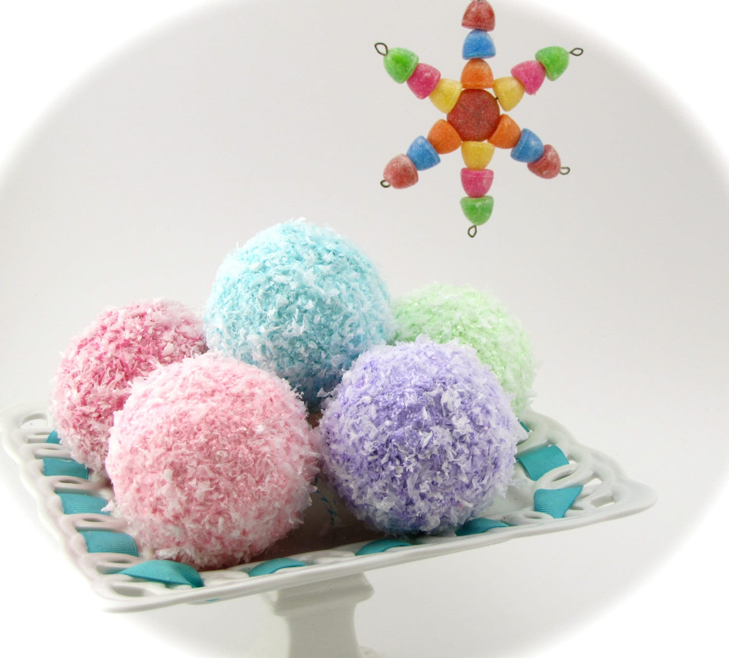 Snowball Ornaments Set of 6 Your Choice of Colors Can Be Used - Etsy